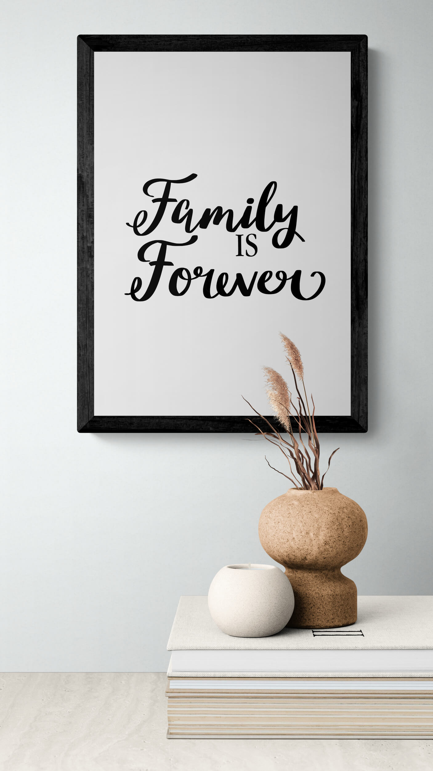 Family is forever | Minimalist Living Room Wall Decor | Framed Wall Ar ...